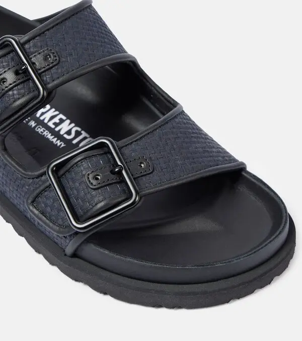 BIRKENSTOCK Arizona Luxe Raffia Sandals - Black