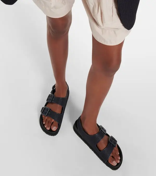 BIRKENSTOCK Milano Luxe Raffia Sandals - Blue