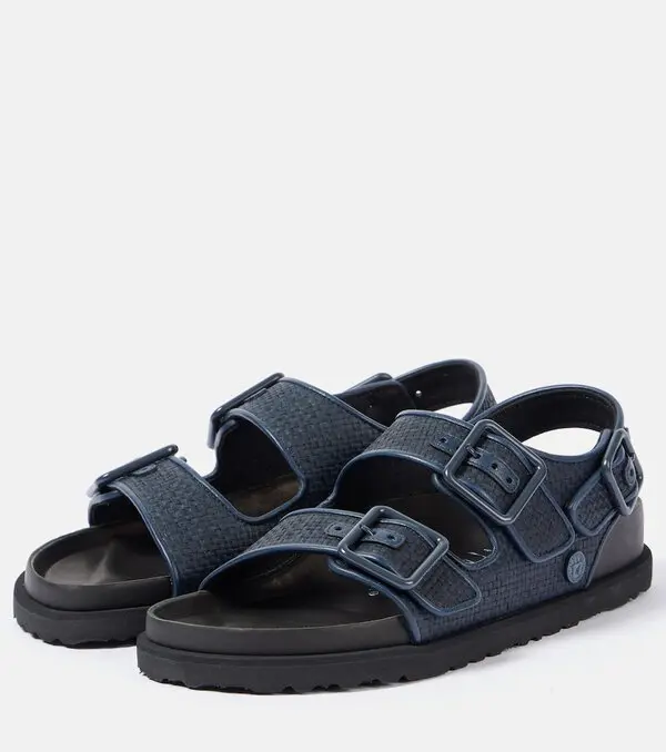 BIRKENSTOCK Milano Luxe Raffia Sandals - Blue