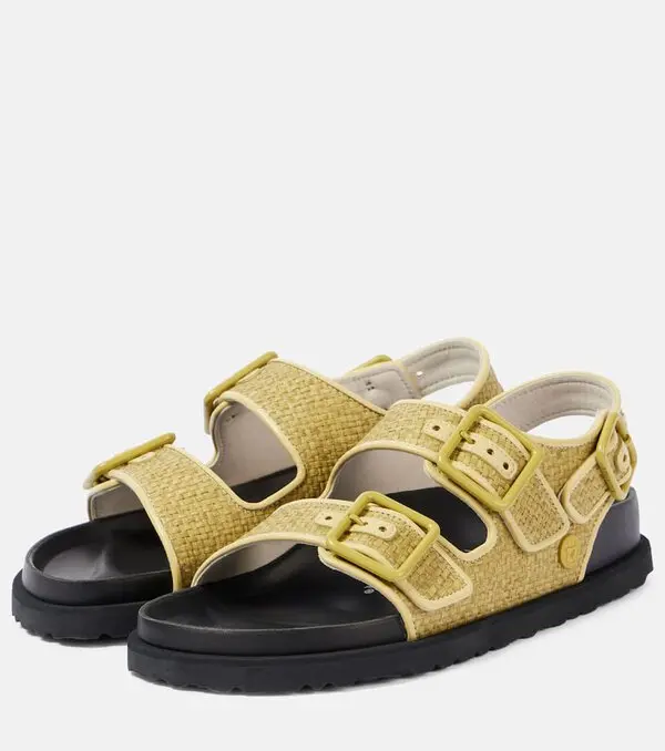 BIRKENSTOCK Milano Luxe Raffia Sandals - Green