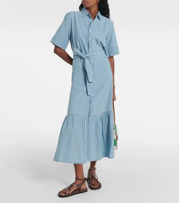 ralph lauren chambray shirt dress Cotton Chambray Belted Shirtdress