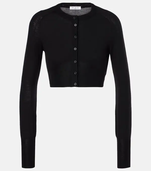 Alaïa Cropped Wool-blend Cardigan