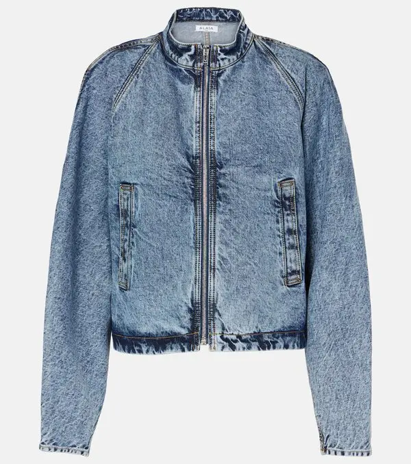 Alaïa Round Racing Denim Jacket - Blue