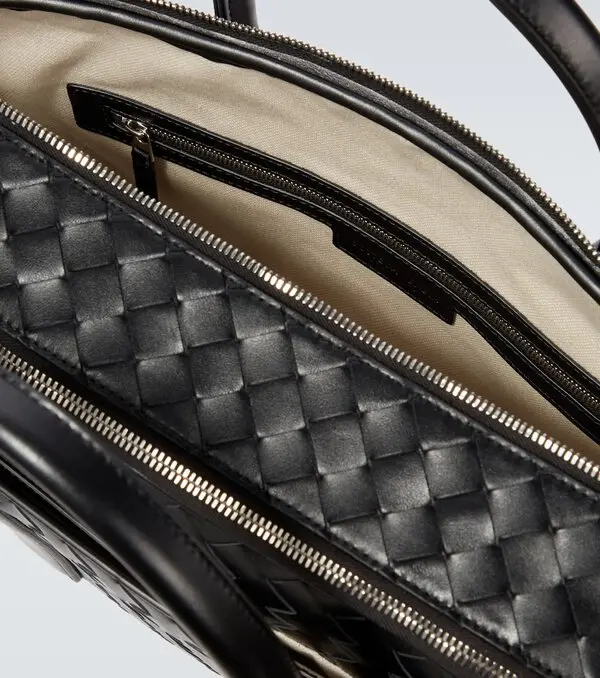 Bottega Veneta Getaway Large Leather Briefcase - Black