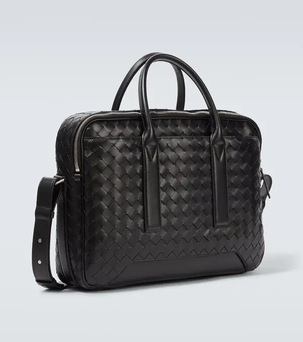 Bottega Veneta Getaway Large Leather Briefcase - Black