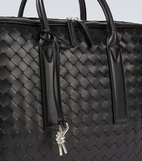 Bottega Veneta Getaway Large Leather Briefcase - Black
