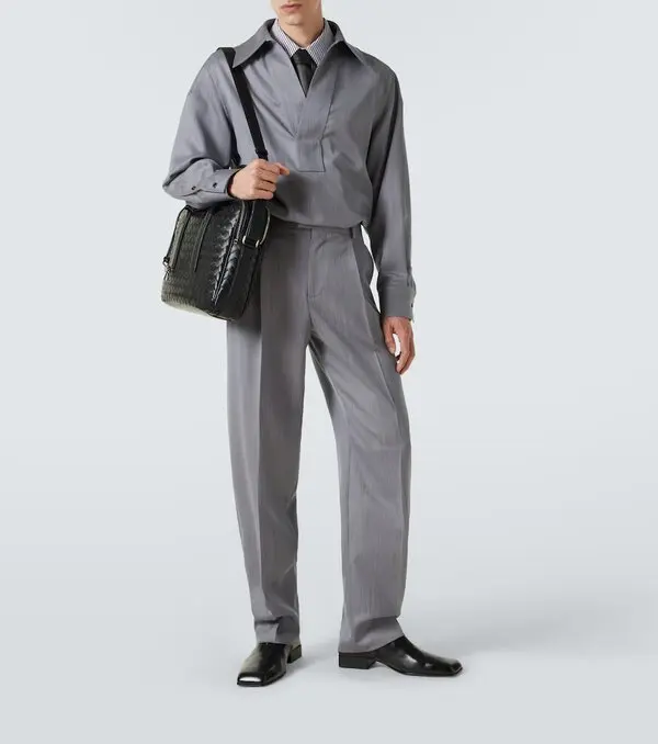 Bottega Veneta Getaway Large Leather Briefcase - Black