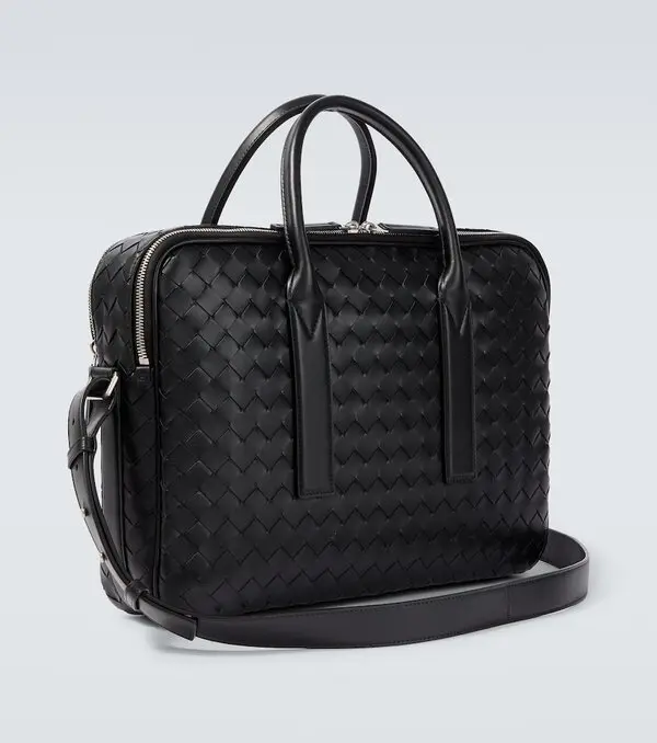Bottega Veneta Getaway Large Leather Briefcase - Black