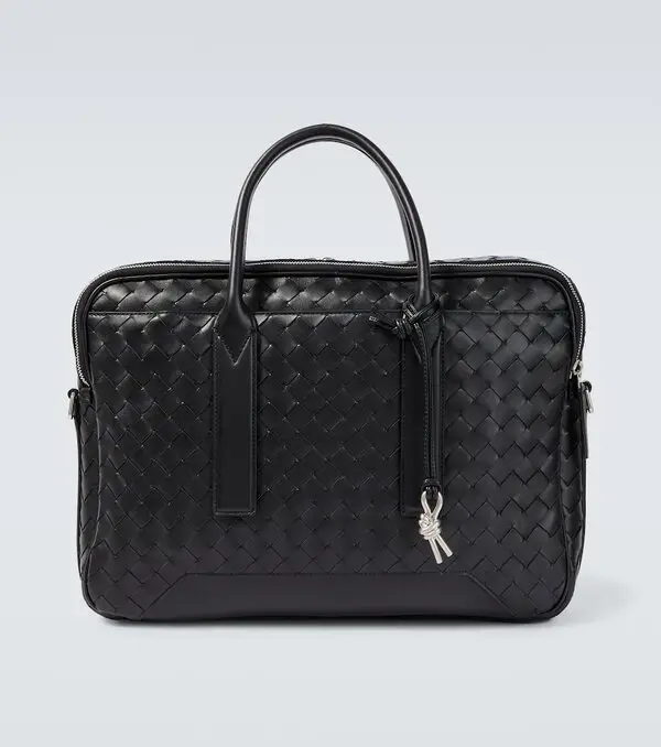 Bottega Veneta Getaway Large Leather Briefcase - Black