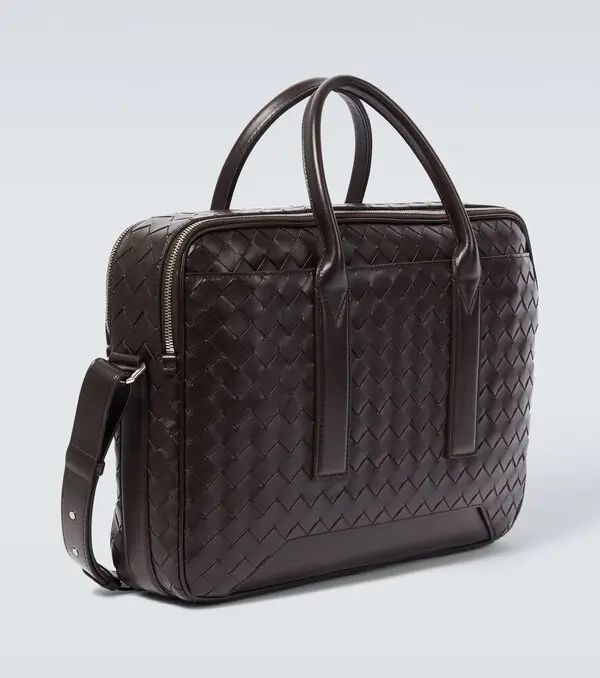 Bottega Veneta Getaway Large Leather Briefcase - Black