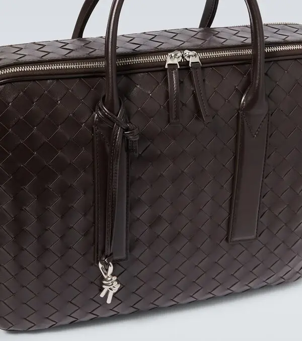 Bottega Veneta Getaway Large Leather Briefcase - Black