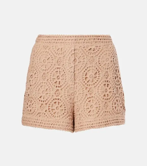 Elie Saab Macramé Cotton-blend Shorts