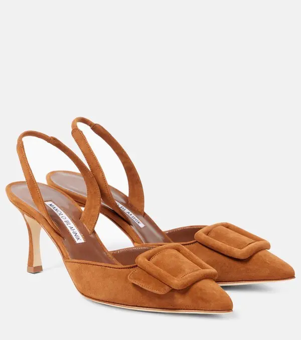 Manolo Blahnik Maysli 70 Slingback Pumps - Brown