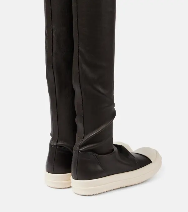 Rick Owens Knee-high Leather Sneakers - Grey