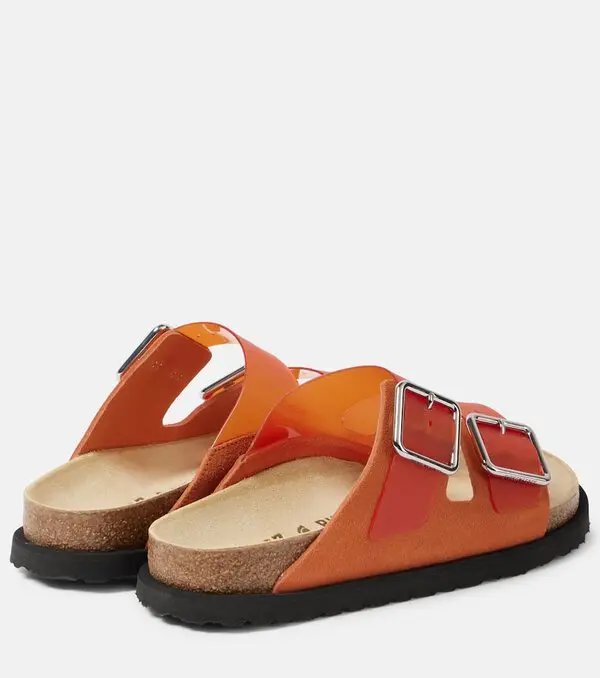 Birkenstock Gizeh Rivet Logo Slides Orange 20% Off Editorialist