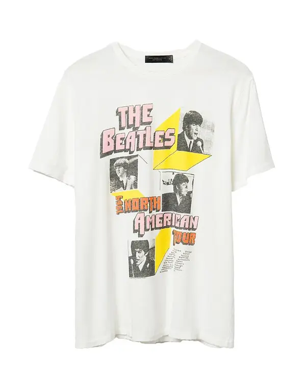 Junk Food Clothing The Beatles North American Tour Vintage Tee - Vintage White
