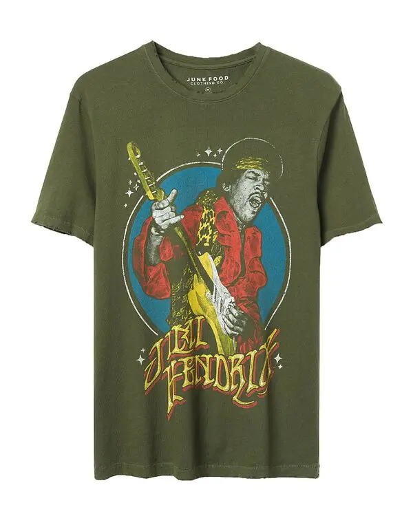 Junk Food Clothing Jimi Hendrix Vintage Tee - Kombu Green