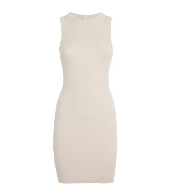 Skims Cotton Rib Mini Dress In Neutral - 41% Off | Editorialist