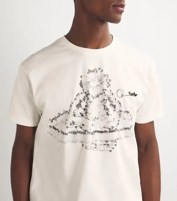 Vivienne Westwood Safety Pin Print T-Shirt In White - 29% Off