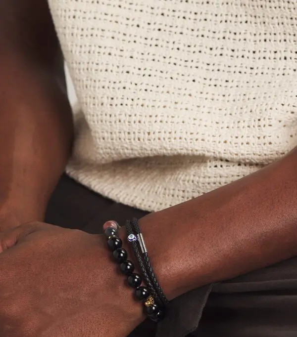 Tateossian Recycled Corn Cable Evil Eye Bracelet