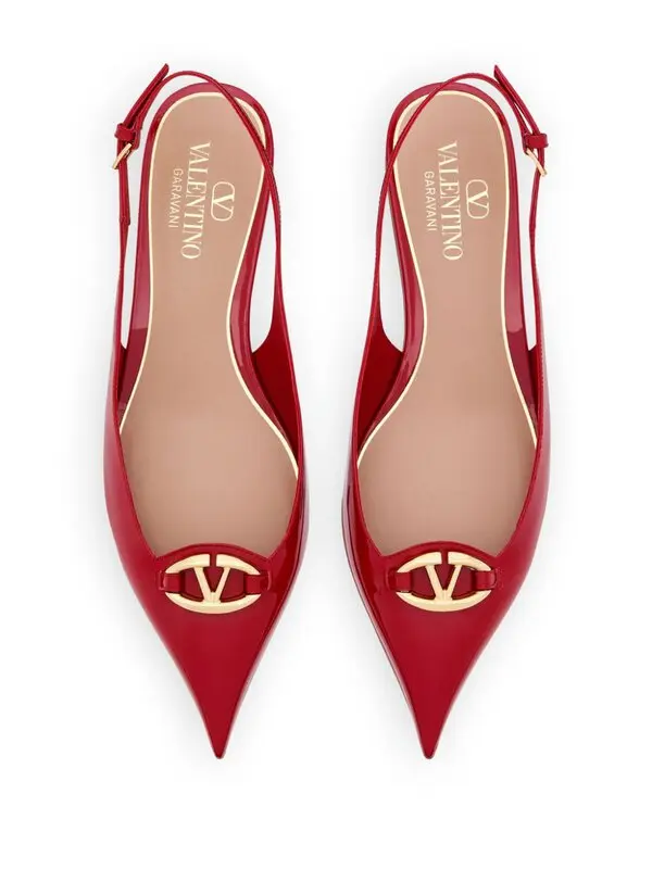 Valentino Garavani 20mm Vlogo The Bold Edition Ballet Flats - Red