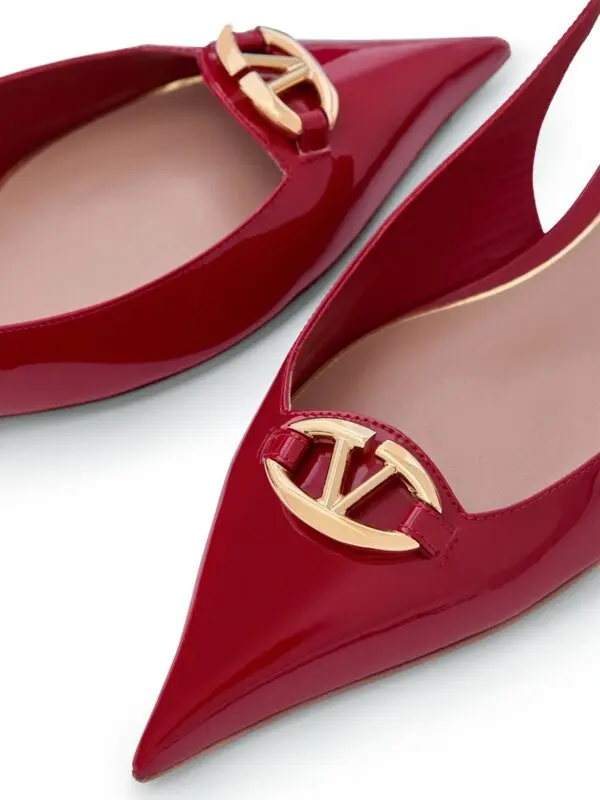 Valentino Garavani 20mm Vlogo The Bold Edition Ballet Flats - Red