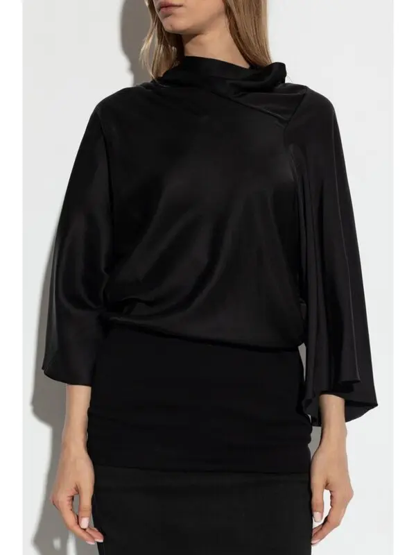 Rick Owens Cylinder Draped Sleeve Top - Black