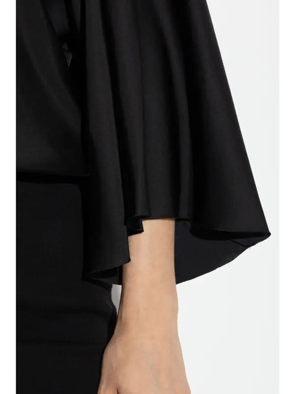 Rick Owens Cylinder Draped Sleeve Top - Black