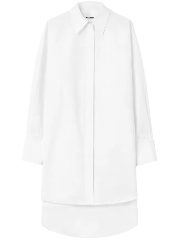JIL SANDER Long-sleeve Shirt Dress - White