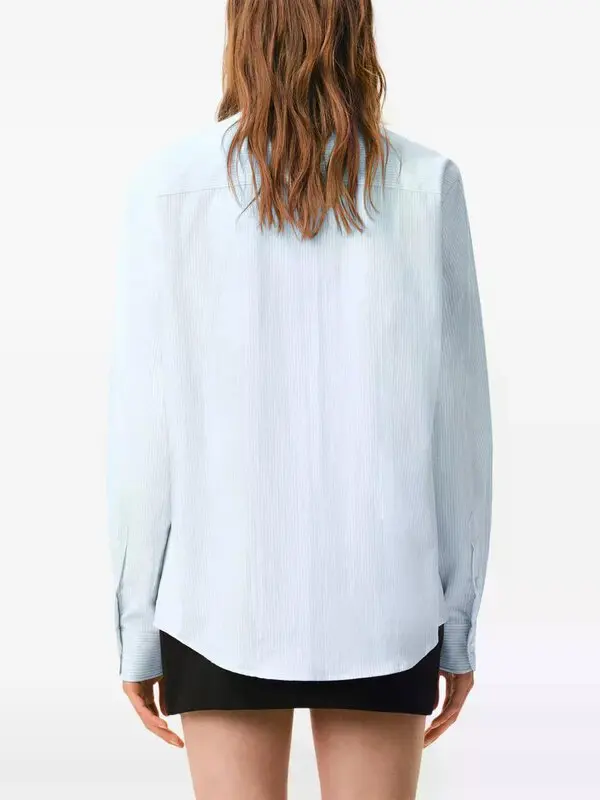 AMI Paris De Coeur Striped Cotton Button-down Shirt - Blue