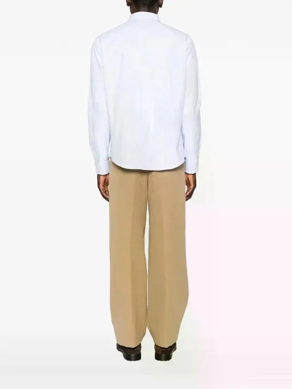 AMI Paris De Coeur Striped Oxford Shirt - Blue