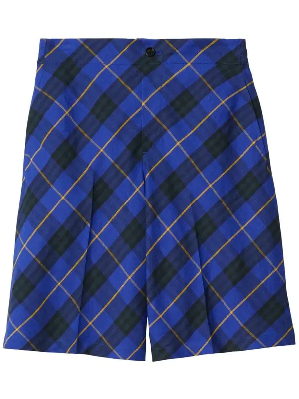 Burberry Vintage Check Cotton Shorts - Blue