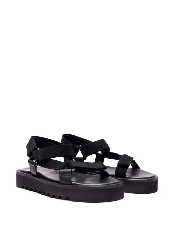 SCAROSSO Wooster V Suede Sandals - Black