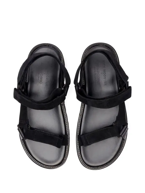 SCAROSSO Wooster V Suede Sandals - Black