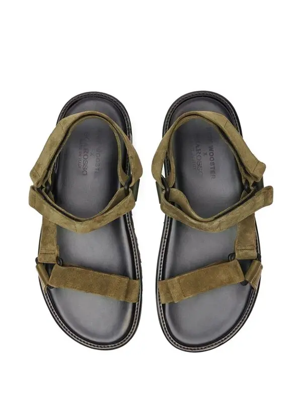 SCAROSSO Wooster V Suede Sandals - Green