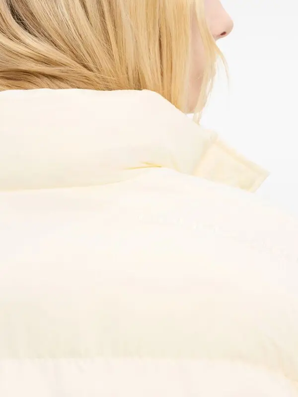 COURREGES Logo-embroidered Cropped Puffer Jacket - White