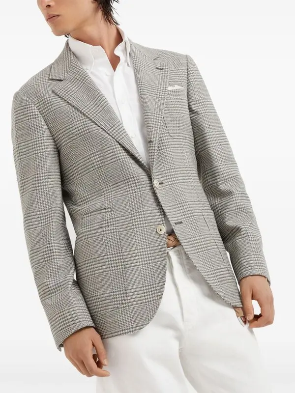 Brunello Cucinelli Single-breasted Checked Blazer