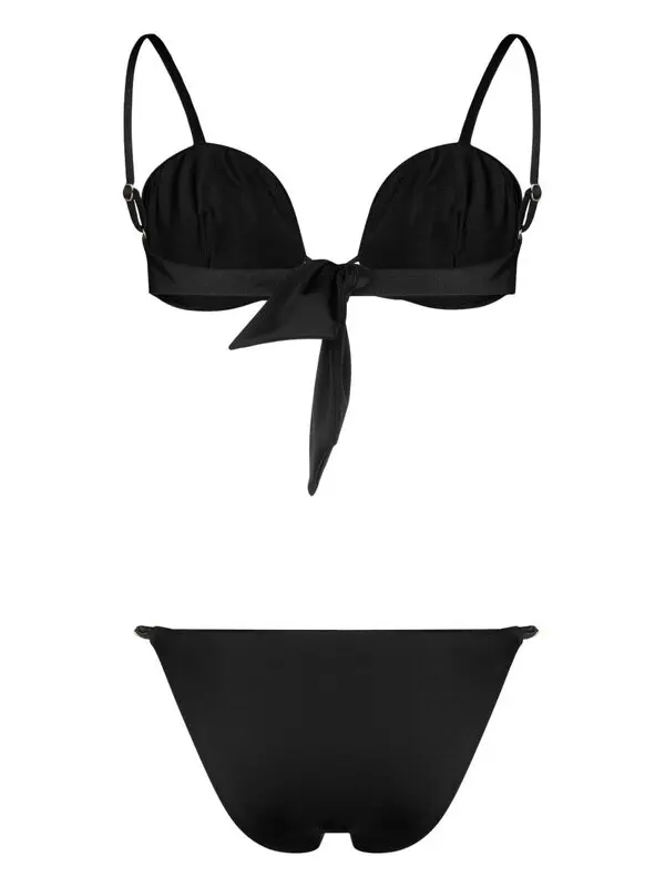 NOIRE SWIMWEAR Tonal-stitch Detail Bikini Set - Black