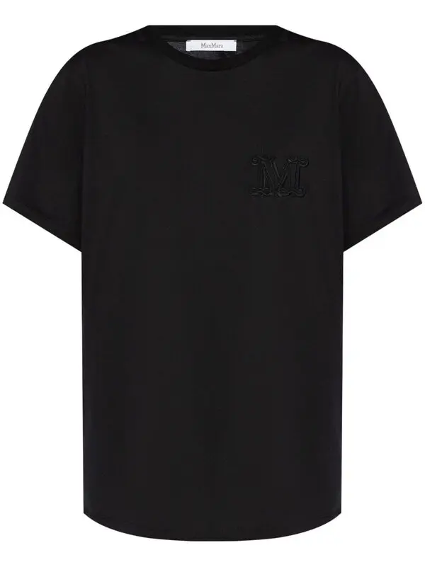 Max Mara Monogram-embroidered T-shirt - Black