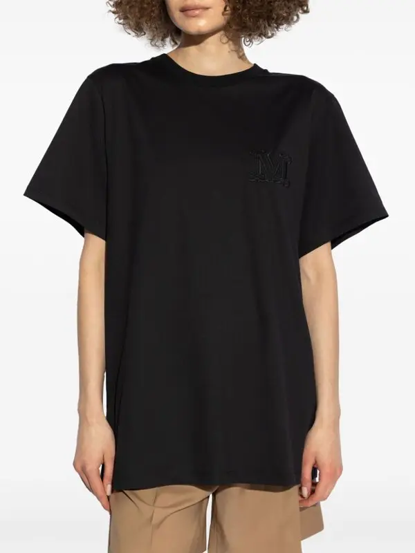 Max Mara Monogram-embroidered T-shirt - Black
