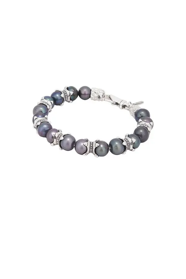 Emanuele Bicocchi Pearl Bracelet - Black & Silver
