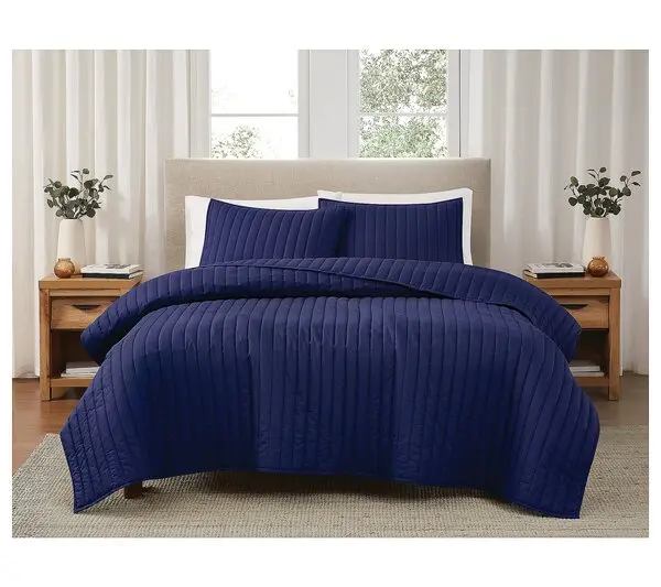 BROOKLYN LOOM Solid Cotton Percale Twin/twin Xl 2pc Quilt Set - One-color