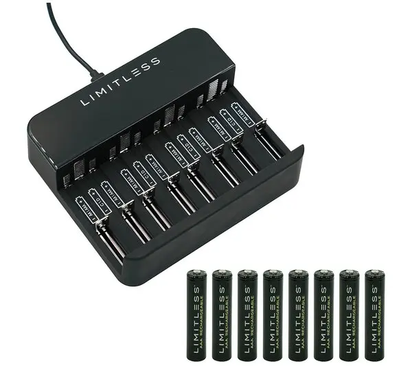 LIMITLESS Rechargeable Batteries With Digital Charging Dock - One-color