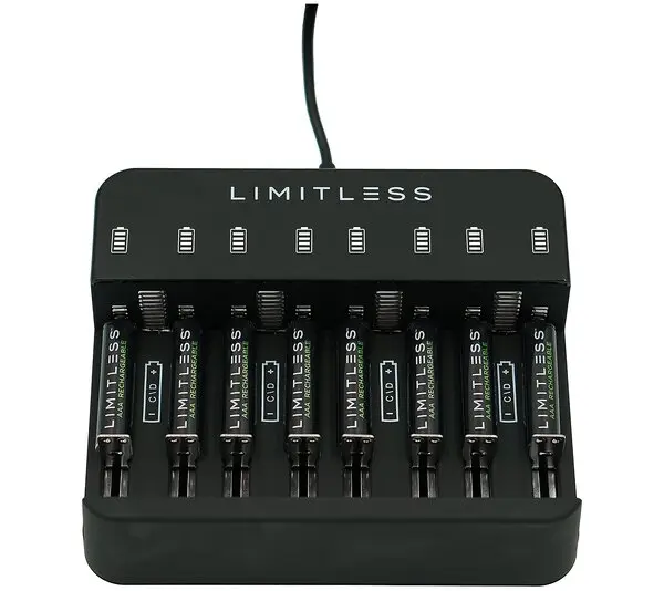 LIMITLESS Rechargeable Batteries With Digital Charging Dock