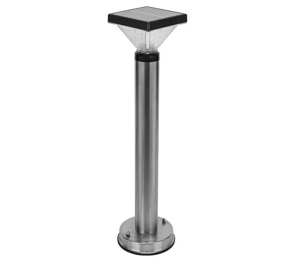 GAMA SONIC Gamasonic Luxor Stainless Steel Bollard Solar L Ight - Silver
