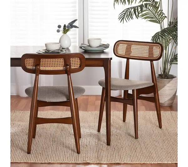 BAXTON STUDIO Tarana Fabric And Wood Dining Cha Ir Set Of 2 - One-color