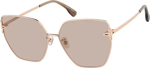Zenni Sunglasses With Stainless Steel Full Rim Frame - Rose Gold