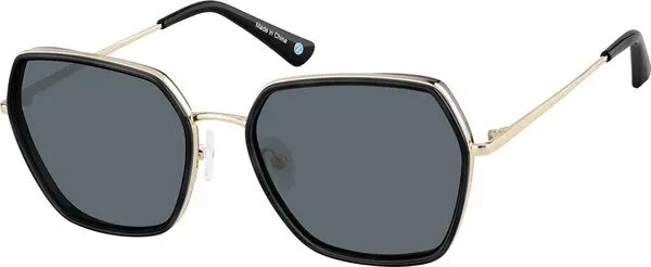Zenni Sunglasses Full Rim Geometric Frame - Black