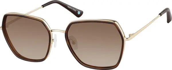 Zenni Sunglasses Full Rim Geometric Frame - Tortoiseshell