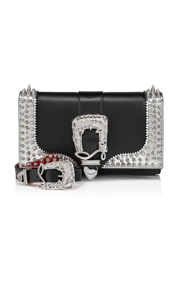 CHRISTIAN LOUBOUTIN Paloma Embellished Leather Clutch - Black